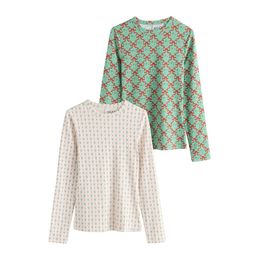 next Shirt female Beige, Green size S