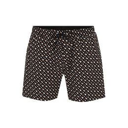 BOSS Badeshorts 'Manu New' Herren Größe XL umbra / schwarz / weiß