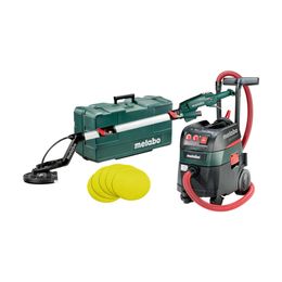 Metabo Set Langhalsschleifer LSV 5-225 Comfort + Allessauger ASR 35 M ACP mit 25 Haftschleifbl&auml;ttern 225 mm P 120; Kunststoffkoffer (690940000)