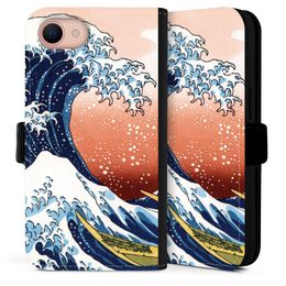 DeinDesign iPhone 16e Handy Klapph&uuml;lle Handyh&uuml;lle aus Kunst Leder schwarz Flip Case Die Gro&szlig;e Welle Vor Kanagawa Japan Art Sideflip mit Lasche