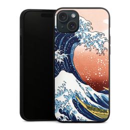 DeinDesign iPhone 15 Plus Handy Premium Silikon H&uuml;lle Handyh&uuml;lle schwarz Case Die Gro&szlig;e Welle Vor Kanagawa Japan Art Silikon Premium Case