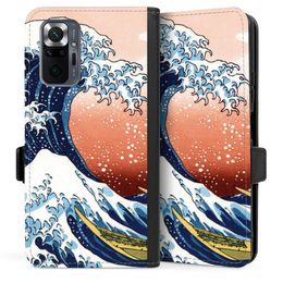 DeinDesign Xiaomi Redmi Note 10 Pro Handy Klapph&uuml;lle Handyh&uuml;lle aus Kunst Leder schwarz Flip Case Die Gro&szlig;e Welle Vor Kanagawa Japan Art Sideflip mit langer 