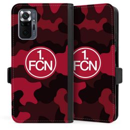 DeinDesign Xiaomi Redmi Note 10 Pro Handy Klapph&uuml;lle Handyh&uuml;lle aus Kunst Leder schwarz Flip Case Logo 1. Fcn 1. Fc N&uuml;rnberg Sideflip mit langer Lasche