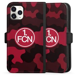 DeinDesign iPhone 11 Pro Handy Klapph&uuml;lle Handyh&uuml;lle aus Kunst Leder schwarz Flip Case Logo 1. Fcn 1. Fc N&uuml;rnberg Sideflip mit Lasche