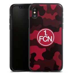 DeinDesign iPhone X Handy Silikon H&uuml;lle Case schwarz Handyh&uuml;lle Logo 1. Fcn 1. Fc N&uuml;rnberg