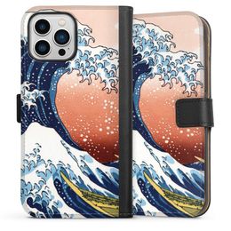 DeinDesign iPhone 13 Pro Max Handy Klapph&uuml;lle Handyh&uuml;lle aus Kunst Leder schwarz Flip Case Die Gro&szlig;e Welle Vor Kanagawa Japan Art Sideflip mit langer Lasche