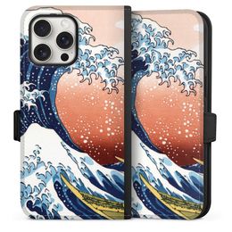 DeinDesign iPhone 15 Pro Max Handy Klapph&uuml;lle Handyh&uuml;lle aus Kunst Leder schwarz Flip Case Die Gro&szlig;e Welle Vor Kanagawa Japan Art Sideflip mit Lasche