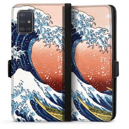 DeinDesign Galaxy A51 Handy Klapph&uuml;lle Handyh&uuml;lle aus Kunst Leder schwarz Flip Case Die Gro&szlig;e Welle Vor Kanagawa Japan Art Sideflip mit Lasche