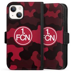 DeinDesign Galaxy A51 Handy Klapph&uuml;lle Handyh&uuml;lle aus Kunst Leder schwarz Flip Case Logo 1. Fcn 1. Fc N&uuml;rnberg Sideflip mit Lasche