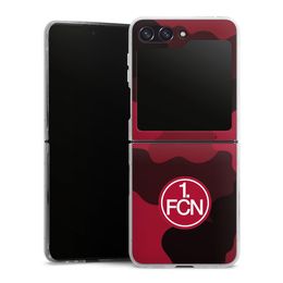 DeinDesign Galaxy Z Flip 5 Handy Hard Case Schutzh&uuml;lle transparent Smartphone Handy H&uuml;lle Logo 1. Fc N&uuml;rnberg 1. Fcn Hard Case
