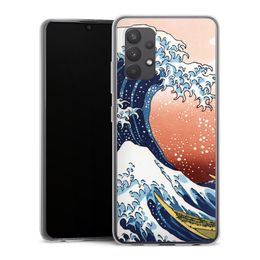 DeinDesign Galaxy A32 4G Handy Silikon H&uuml;lle Case transparent Handyh&uuml;lle Die Gro&szlig;e Welle Vor Kanagawa Japan Art Silikon Case
