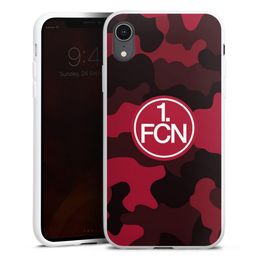 DeinDesign iPhone Xr Handy Silikon H&uuml;lle Case wei&szlig; Handyh&uuml;lle Logo 1. Fcn 1. Fc N&uuml;rnberg Silikon Case