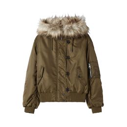 Bershka Jacke Damen Größe M dunkelgrün Winterjacke