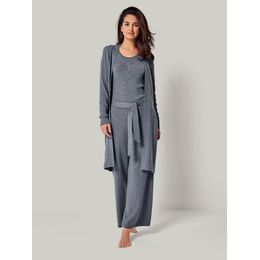 You Look Perfect Loungewear 'LOUNGEWEAR SET - Cardigan Blossom & Top Blossom & Pants Bailey' female Grey size XL