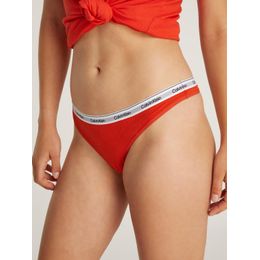 Damen Tanga "THONG (LOW-RISE)", Calvin Klein Underwear, Gr. XLmolten, Jersey, Obermaterial: 90% Baumwolle, 10% Elasthan, Unterhosen, mit Logobund