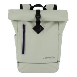 Freizeitrucksack Travelite "BASICS Roll-Up Rucksack Plane", Gr. B/H/T: 26cm x 60cm x 15cm, grün (hellgrün), Polyester, unifarben, Rucksäcke, Wanderrucksack Reiserucksack Streetpack Arbeitsrucksack