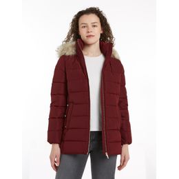 Steppjacke Tommy Hilfiger, Damen, Gr. S (36), rot (deep rouge), Obermaterial: 100% Polyester. Futter: 100% Polyester. Wattierung: 70% Daunen, 30% Federn, regular fit, Jacken, mit Logopatch