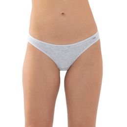 Minislip Mey "Cotton Pure", Damen, Gr. 46, grau (light grau melange), Single Jersey, Obermaterial: 94% Baumwolle, 6% Elasthan, körpernah, Unterhosen, Tiefer, hüftiger Sitz, weiche Beinabschlüsse