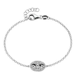 Armband Smart Jewel "Mittelteil mit Zirkonia, Silber 925", silber, Armb&auml;nder, Damen, 19cm, Silber 925 (Sterlingsilber), Armband
