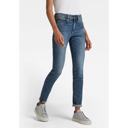 G-Star Raw Skinny-fit-Jeans G-STAR, Damen, Gr. 26, Länge 30, blau (faded cascade (mid blau)), Denim/Jeans, Obermaterial: 92% Baumwolle, 6% Elastomultiester, 2% Elasthan, leichte Abriebeffekte, unifarben, skinny fit lang, Jeans, mit Wohlfühlfaktor durch Stretchanteil