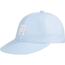 Baseball Cap Tommy Hilfiger "TH SUMMER PREP CAP", Herren, Gr. L/XL, blau (breezy blau), Canvas, Leinen, unifarben, Caps, Logostickerei, Luftlöcher