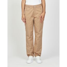 5-Pocket-Hose Gang "94ROMY WORKER", Damen, Gr. 32, N-Gr, beige (nougat beige), Web, Obermaterial: 97% Baumwolle, 3% Elasthan, unifarben, relaxed fit normal, Hosen 5-Pocket-Hose, mit Schlaufe seitlich an der Ges&auml;&szlig;tasche