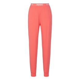 Schlafhose HUGO UNDERWEAR "UNITE_PANTS", Damen, Gr. L, N-Gr, rot (light, pastel rot 632), Jersey, Obermaterial: 93% Viskose, 7% Elasthan, schmal knöchellang, Hosen, mit Hugo Logo-Elastikbund