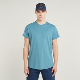 G-Star Raw Kurzarmshirt G-STAR "Lash", Herren, Gr. L, grau (niagara), Jersey, Obermaterial: 100% Baumwolle, unifarben, normal hüftbedeckend, Rundhals, Umschlagsaum, Shirts, Rundhals, Logoapplikation