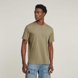 G-Star Raw T-Shirt G-STAR "Nifous", Herren, Gr. M, grün (ensis grün), Jersey, Obermaterial: 100% Baumwolle, unifarben, regular fit normal, Rundhals, Shirts, Rundhals, mit Rippeinsatz