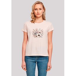 T-Shirt F4NT4STIC "Blumenstrau&szlig; Boho", Damen, Gr. L, pink, Obermaterial: 100% Baumwolle, oversize, Rundhals, ohne B&uuml;ndchen, Shirts T-Shirt, Premium Qualit&auml;t