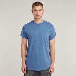 G-Star Raw Kurzarmshirt G-STAR "Lash", Herren, Gr. L, dutch blau gd, Jersey, Obermaterial: 100% Baumwolle, unifarben, normal hüftbedeckend, Rundhals, Umschlagsaum, Shirts, Rundhals, Logoapplikation
