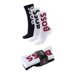 Socken BOSS "Limited Edition Unisex", Damen, Gr. 35-38, schwarz-wei&szlig; (wei&szlig;_wei&szlig;_schwarz), Baumwollmischung, kontrastfarbene Details, unifarben, elastisch, Socken Socken, Special Limited Edition zum 75. Geburtstag OTTO, Unisex