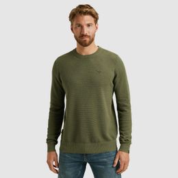 PME-Legend Rundhalspullover PME LEGEND, Herren, Gr. M, oil gr&uuml;n, Strick, Obermaterial: 50% Baumwolle, 50% Modal, unifarben, regular fit normal, Rundhals, Rippb&uuml;ndchen, Pullover Rundhalspullover, mit Logo Stickerei