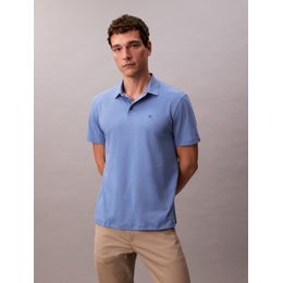 Poloshirt Calvin Klein "SS SUPIMA CHEST EMB POLO", Herren, Gr. XL, blau (dull nile blau), Piqué, Obermaterial: 100% Baumwolle, unifarben, regular fit normal;Stickerei, Rundhals, eingesetzt abgesteppte Kante, Shirts, Mit Rundhalsausschnitt