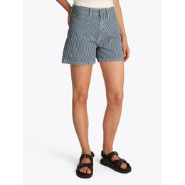 Shorts Tommy Hilfiger "DNM MINI SHORT HW JAZ", Damen, Gr. 34, N-Gr, jaz, Denim/Jeans, Obermaterial: 100% Baumwolle, gestreift, regular fit mini, Hosen Shorts, mit Streifen-Muster