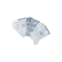 Socken HUGO UNDERWEAR, Damen, Gr. 39-42, blau, Baumwollmischung, unifarben, elastisch, Socken Socken, mit kontrastfarbenen Logo