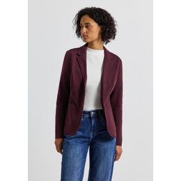 Kurzblazer Street One, Damen, Gr. 42, grün (wildberry rot), Web, Obermaterial: 93% Baumwolle, 7% Elasthan; Futter: 100% Elasthan, unifarben, normal normal, V-Ausschnitt, abgesteppt, Blazer, aus Baumwolle mit Stretchanteil