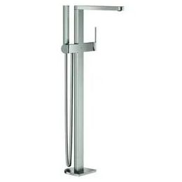 Grohe Plus Einhand-Wannenbatterie, freistehend, Ausladung 282mm, H&ouml;he 861-965mm, mit Brausegarnitur, 23846DC3, Farbe: Supersteel
