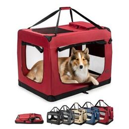 Lionto Hundetransportbox - faltbar - rot XXL