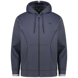 Große Größen BOSS Sweatjacke mit Stretch Farbe dunkelblau Größe: 6XL