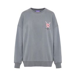 Funky Buddha Sweatshirt Damen Gr&ouml;&szlig;e M grau / rosa / wei&szlig;