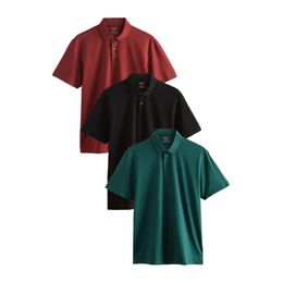 next Poloshirt Herren Gr&ouml;&szlig;e XXXL petrol / rostrot / schwarz