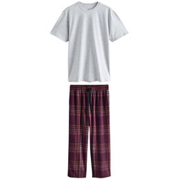 next Pyjama Herren Gr&ouml;&szlig;e M grau / dunkelrot