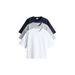The Set T-Shirt Damen Gr&ouml;&szlig;e XS navy / hellgrau / wei&szlig;
