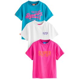 Superdry & Co T-Shirt 'Athletic' M&auml;dchen Gr&ouml;&szlig;e 140 blau / lavendel / pink / wei&szlig;