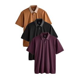 next Poloshirt Herren Gr&ouml;&szlig;e XL cognac / beere / schwarz