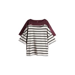 The Set T-Shirt Damen Gr&ouml;&szlig;e XS creme / bordeaux / schwarz