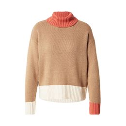 United Colors Of Benetton Pullover Damen Gr&ouml;&szlig;e L ecru / dunkelbeige / orange