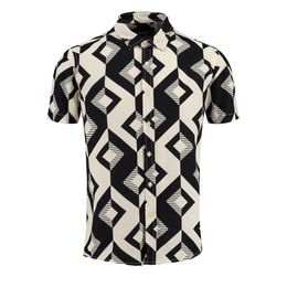 Key Largo Button Up Shirt 'MSH TRACK' male size XXL Beige / Black
