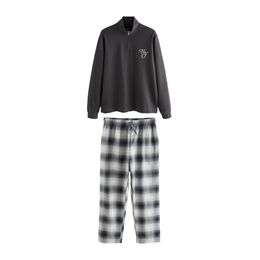 next Pyjama Herren Gr&ouml;&szlig;e L ecru / hellbeige / grau / dunkelgrau